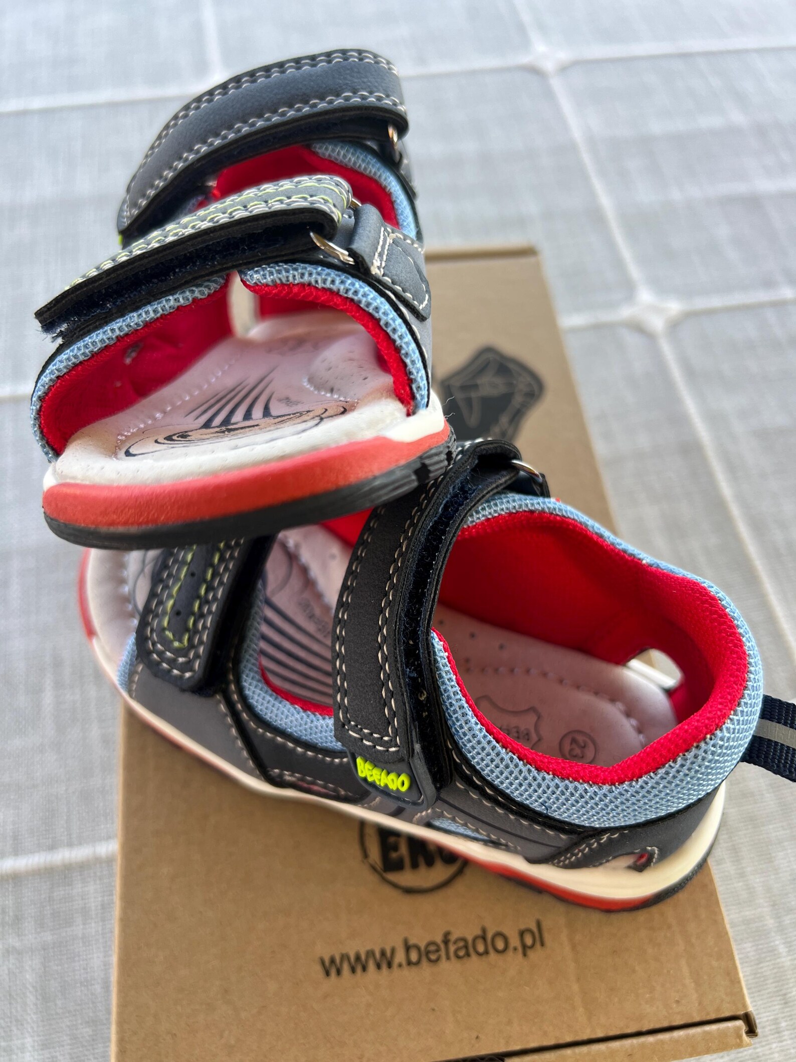 Boys Sandals Toddler Shoes Blue Double Adjustable Strap Open Toe Size ...