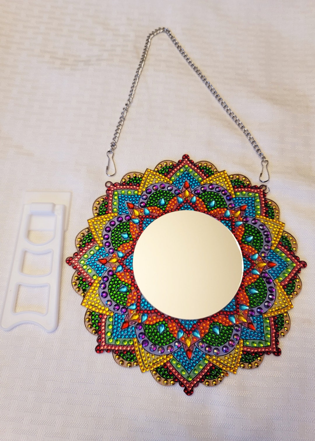 Diamond Art Decorative Round Mirror - Etsy