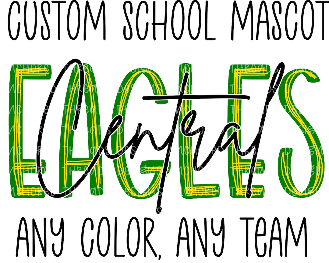 CUSTOM Team Mascot - Team Mascot PNG - Sports Mascot - School Name ...