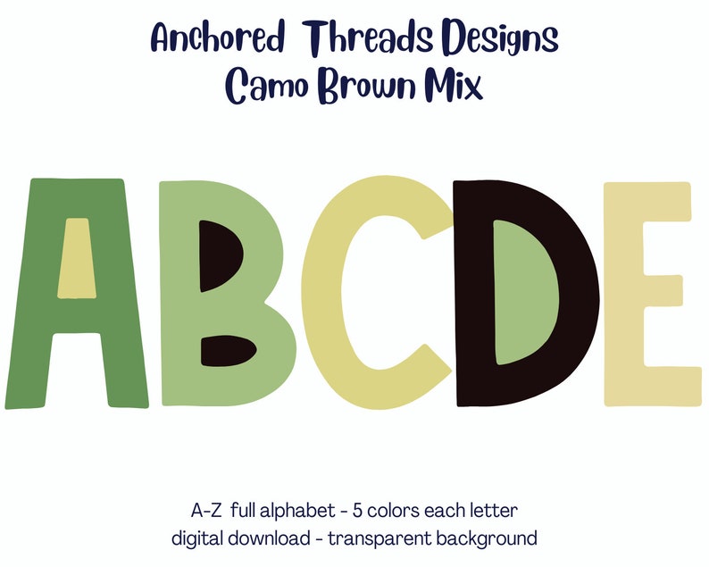 Modern Alpha Two Tone Alpha PNG Alphabet Camo Mix Boxy Alpha PNG ...