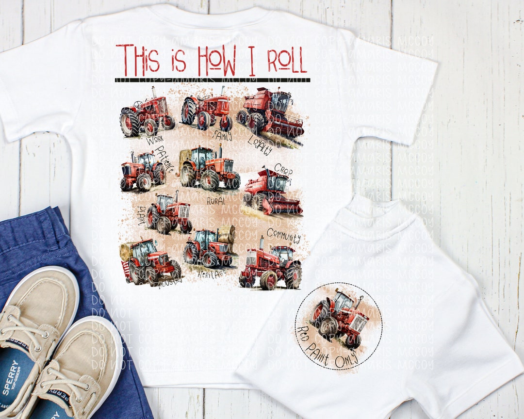 Tractor DIGITAL DOWNLOAD Red Tractor Design farmer Tractor PNG Kids ...