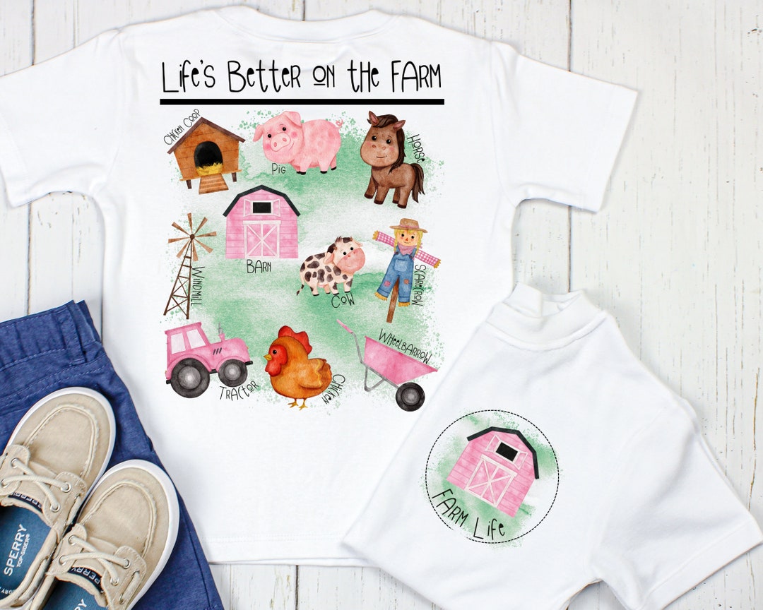 Farm DIGITAL DOWNLOAD - Pink Farm Design - Farmer Kids PNG - Kids Farm ...
