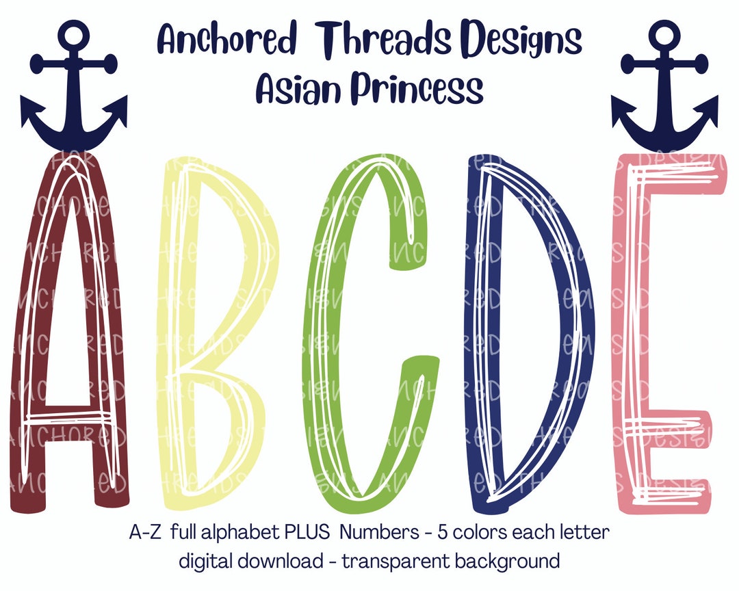 Sketch Alpha - Asian Princess - PNG Alphabet - Princess Colors ...