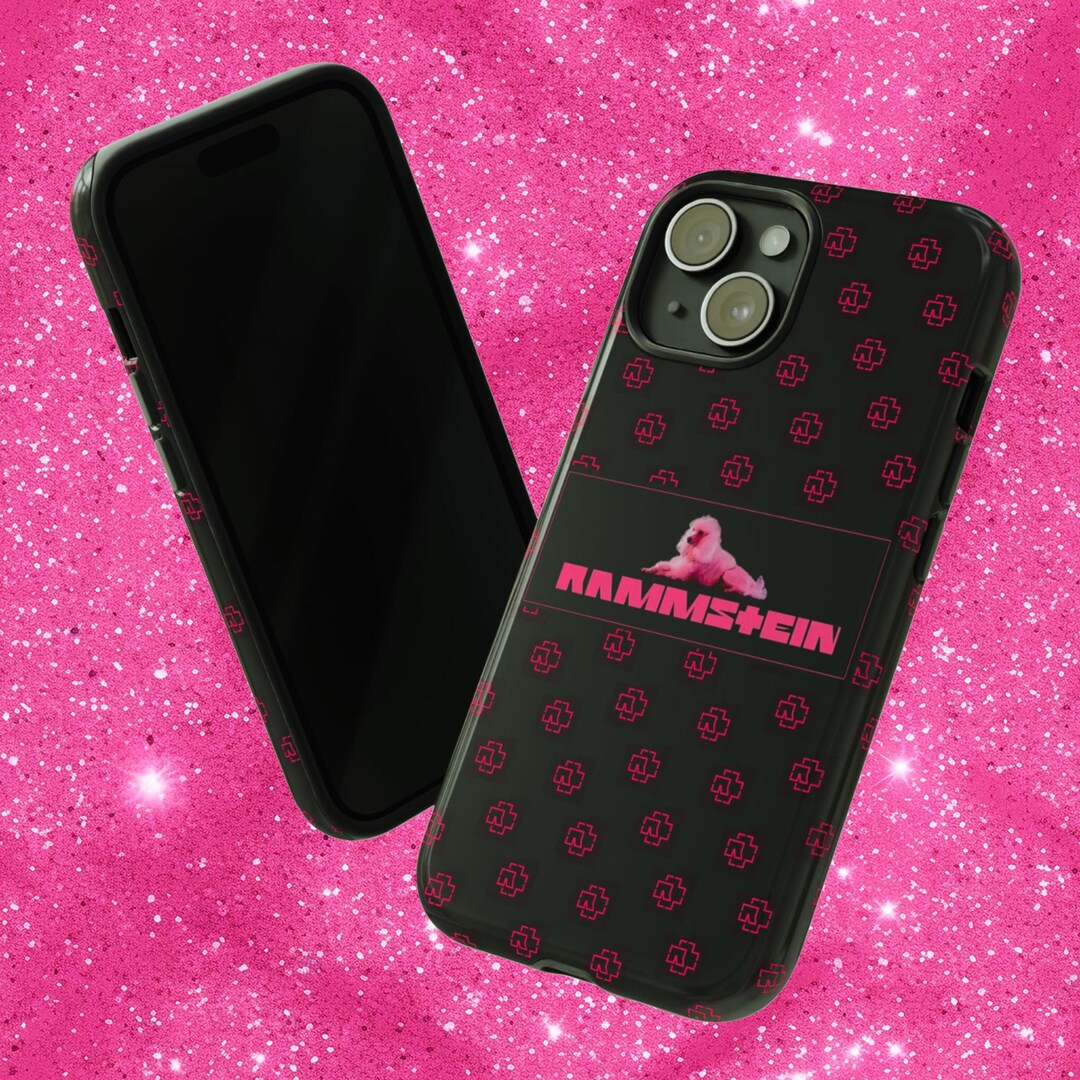 Rammstein Logo iPhone Case, Black & Pink Cover, Dual Layer Protection ...
