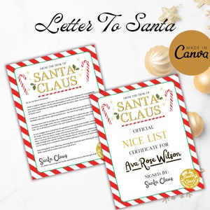 Letter From Santa Secret Santa Ideas Santa Letters Nice - Etsy