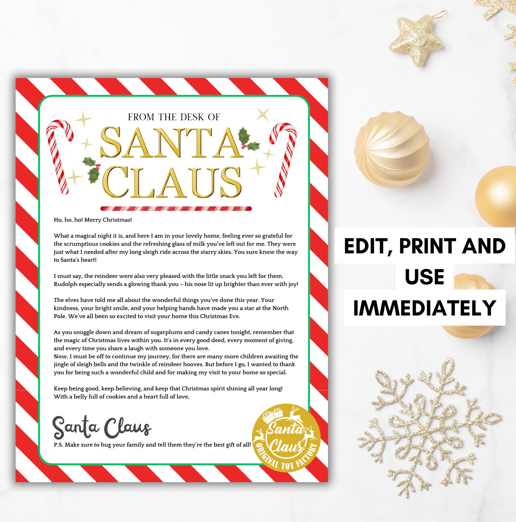 Letter From Santa Secret Santa Ideas Santa Letters Nice - Etsy
