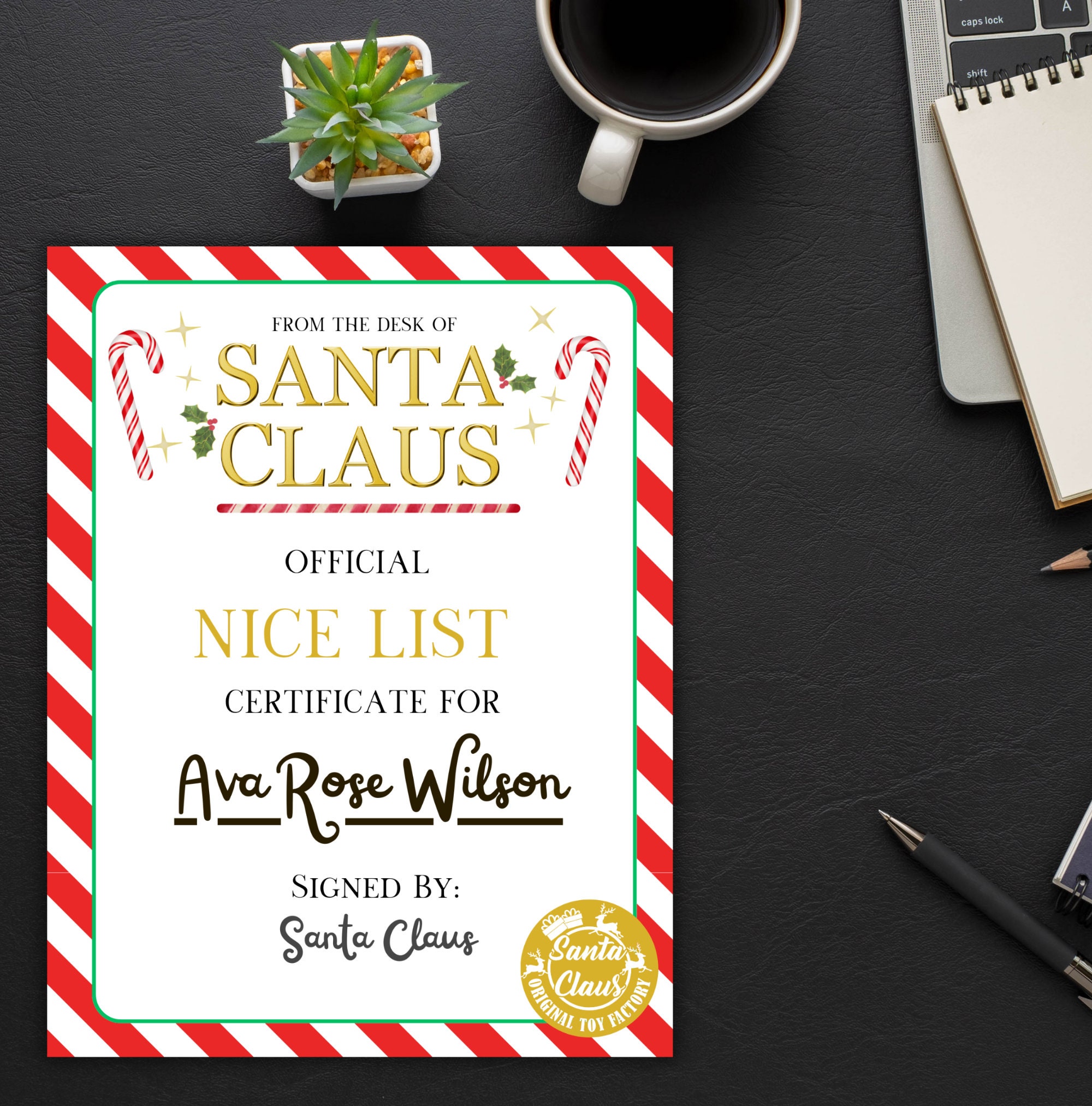 Letter From Santa Secret Santa Ideas Santa Letters Nice - Etsy