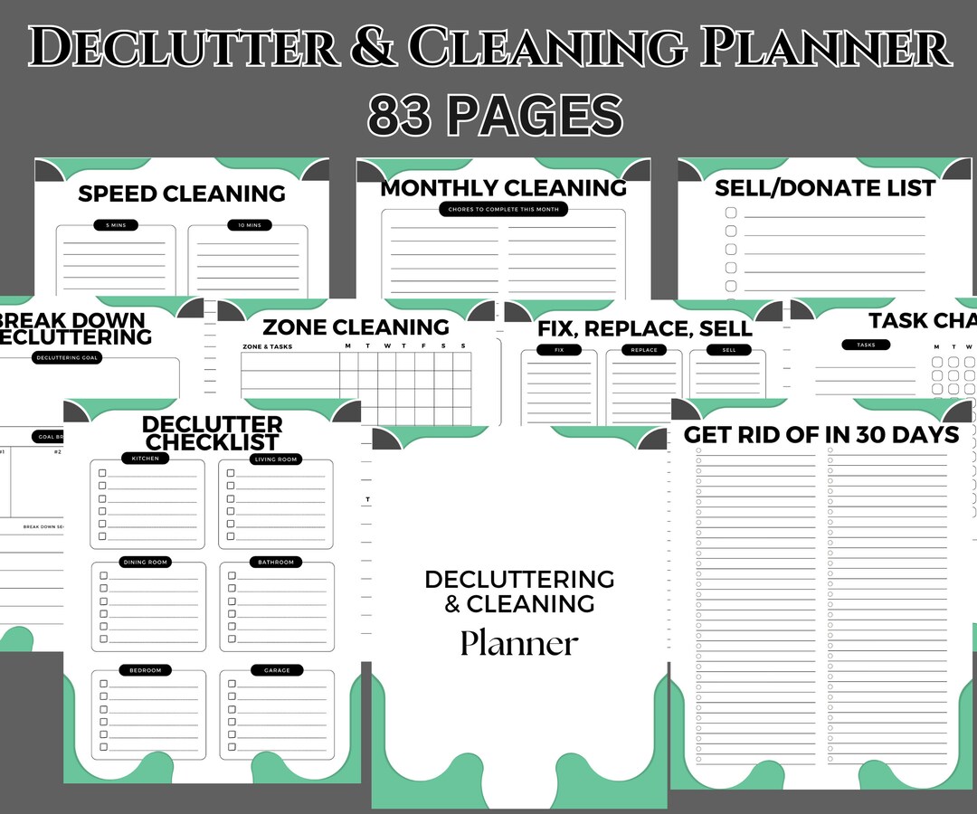 Declutter Planner Declutter Printable Declutter Checklist Declutter