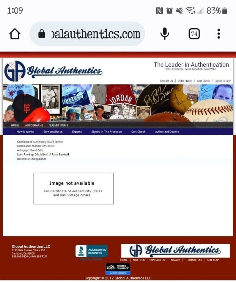 Rawlings Official Hall of Fame Baseball David Ortiz Autographed Authenticated! - Etsy