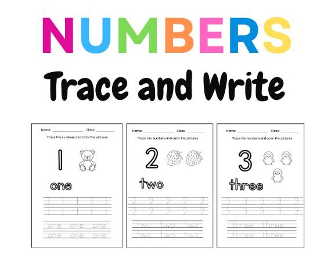 Number Tracing 1 -10 Worksheets for Kids, Printable Number Tracing ...
