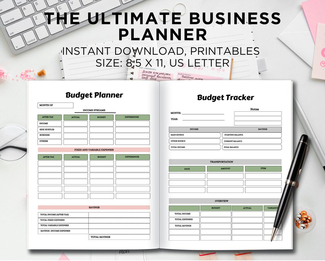 Business Planner, Budget Planner Printable, Finance Tracker, Finance ...