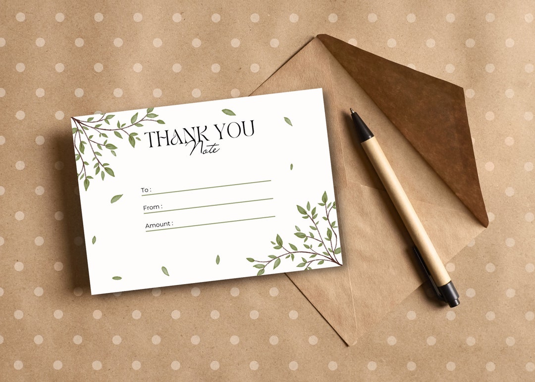 Editable Thank You Card Template, Small Business Thank You Card Thanks ...