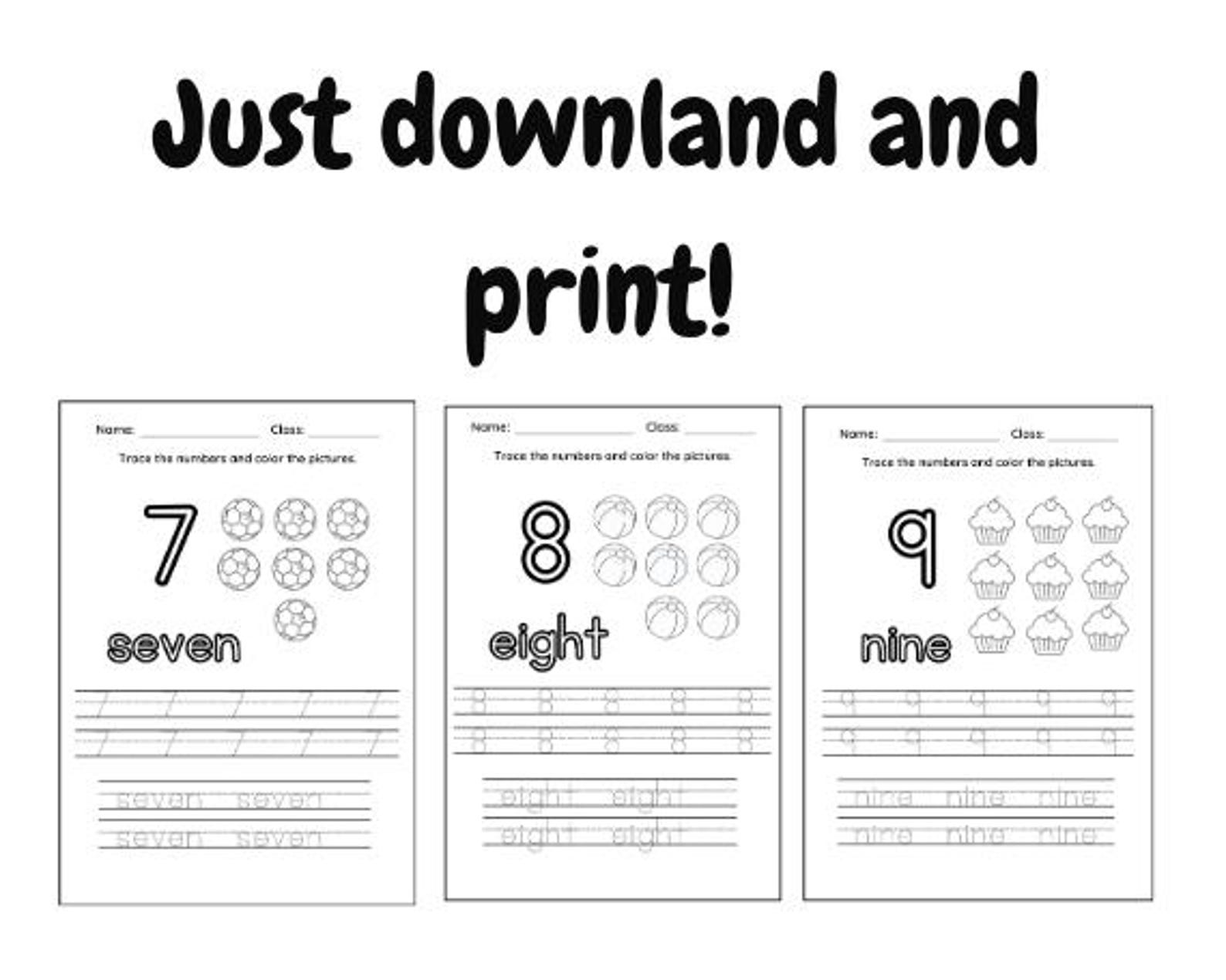 Number Tracing 1 -10 Worksheets for Kids, Printable Number Tracing ...
