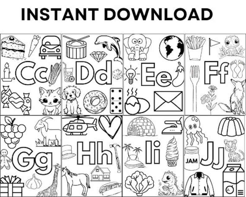 26 Printable Alphabet Coloring Pages Worksheets for Kids: Preschool ...