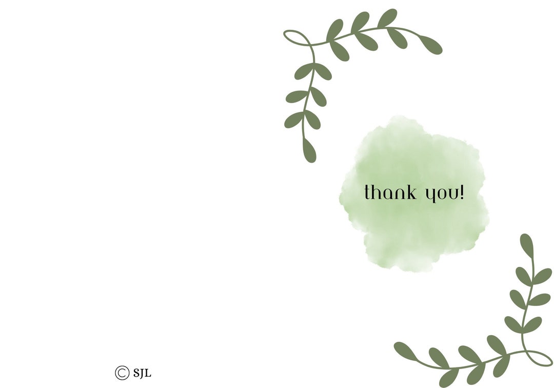 Vine Blob Thank You Card - Etsy