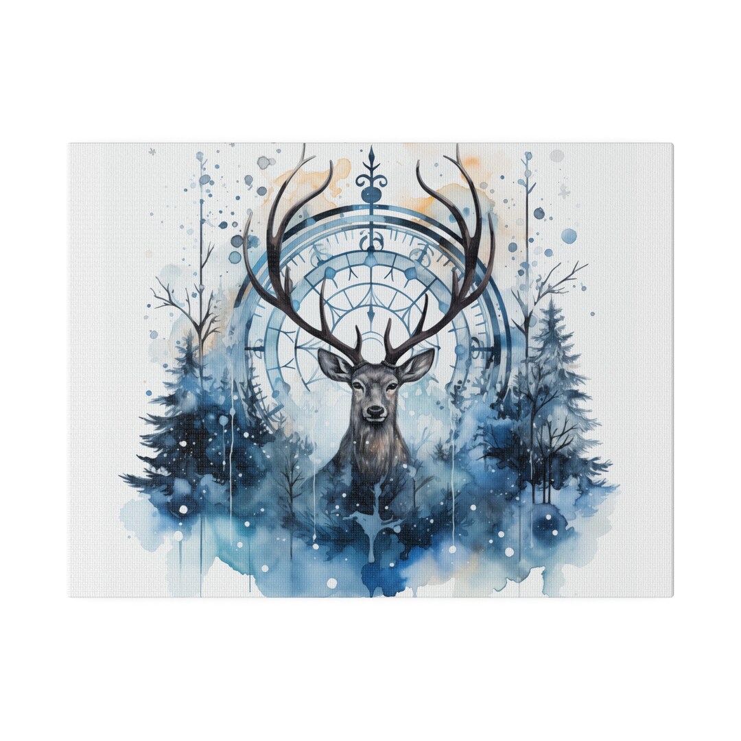 Pagan Deer Watercolor Matte Canvas - Etsy