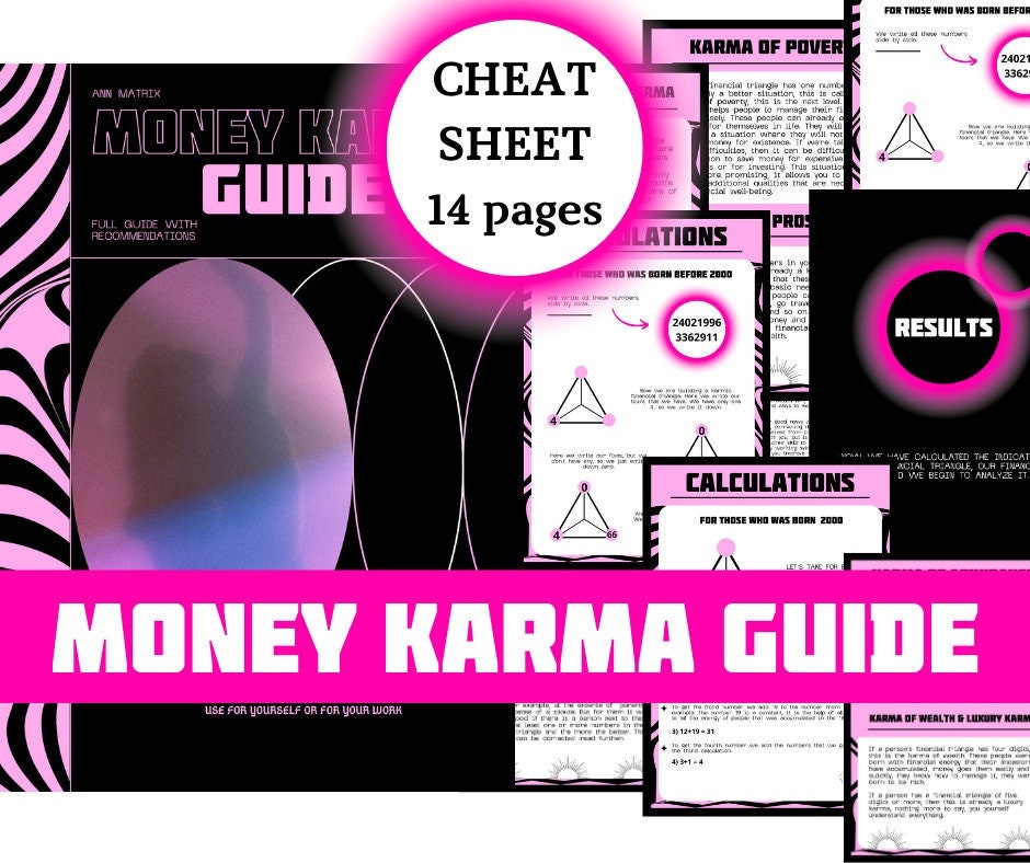 Money Karma Guide CHEAT SHEET - Numerology Journal - Printable Pdf - Etsy