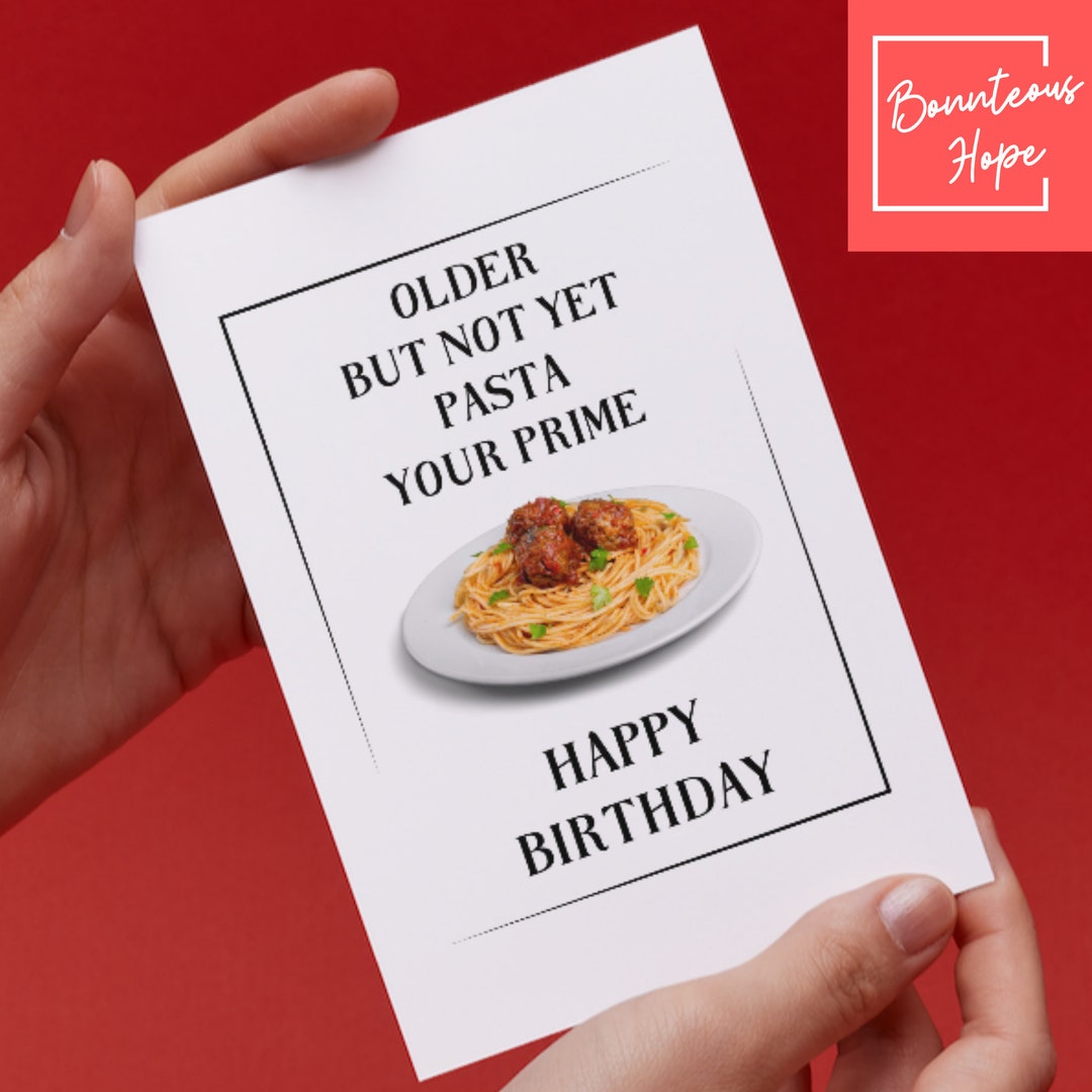 Funny Birthday Card Happy Birthday Card Pasta Birthday Card - Etsy