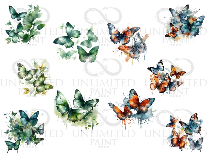 Watercolor Clipart Butterflies Bundle for Scrapbooks Clipart - Etsy