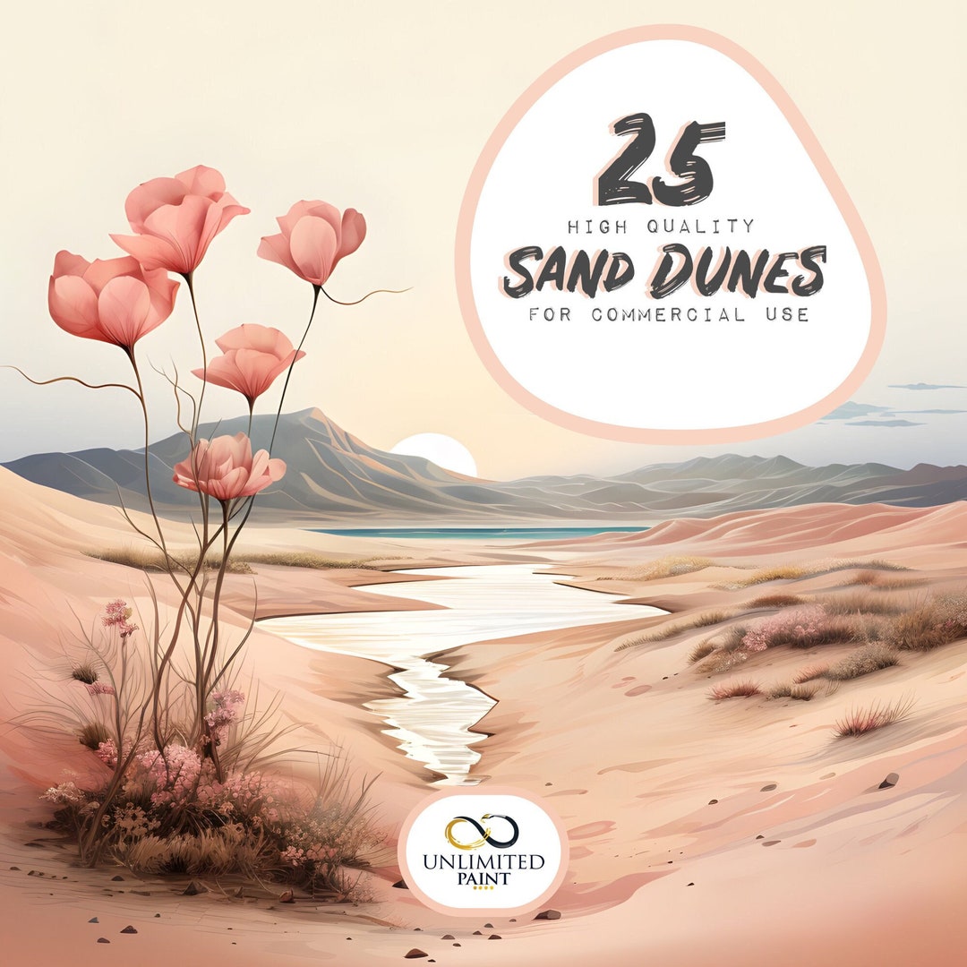25 Watercolor Sand Dunes, Sea Images for Digital Crafting, Printable ...