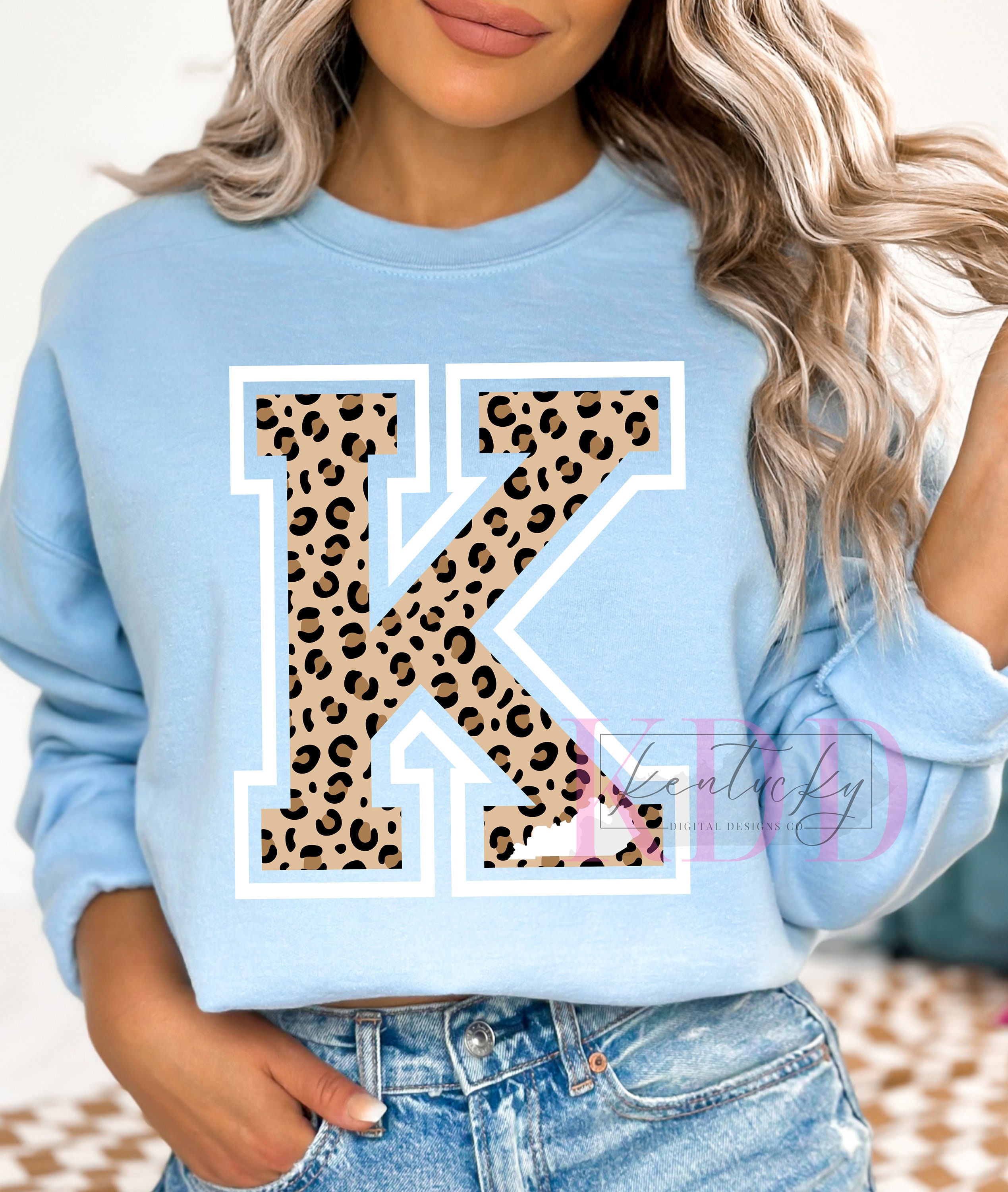 Leopard Kentucky K White Outline, KY, PNG Design, Digital Download, DTF ...