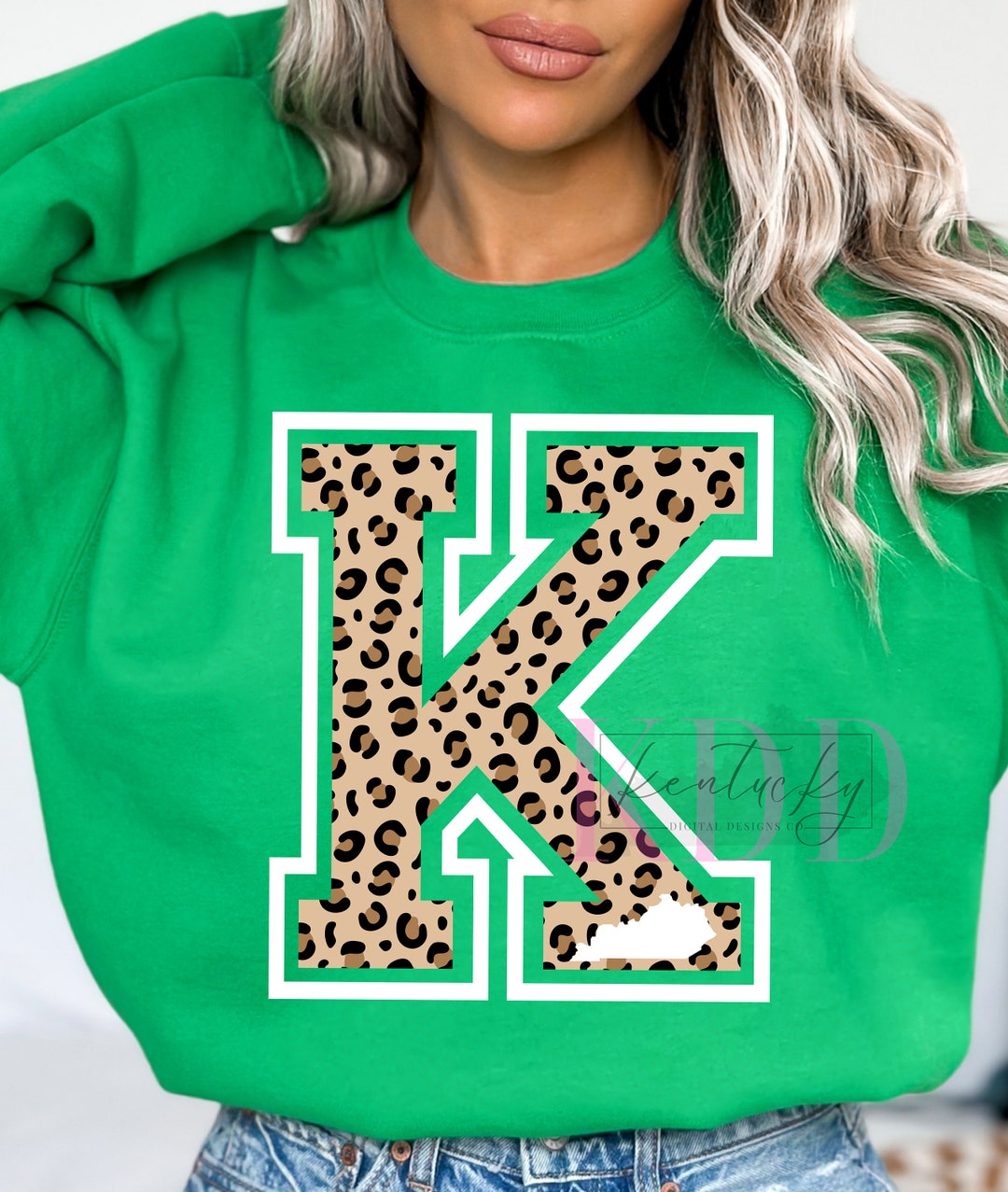Leopard Kentucky K White Outline, KY, PNG Design, Digital Download, DTF ...