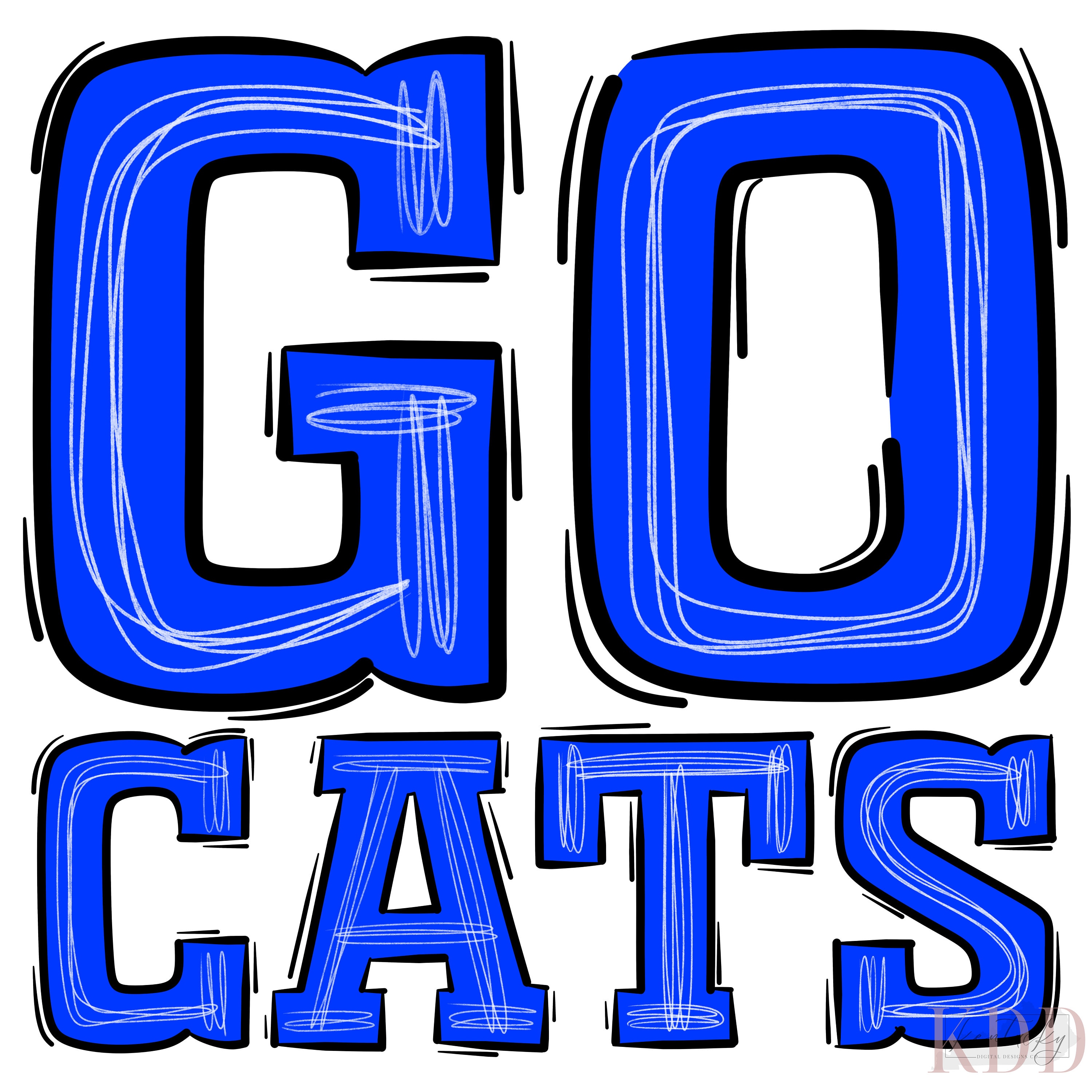Go Cats Scribble Design, KY, PNG Design, Digital Download, DTF ...