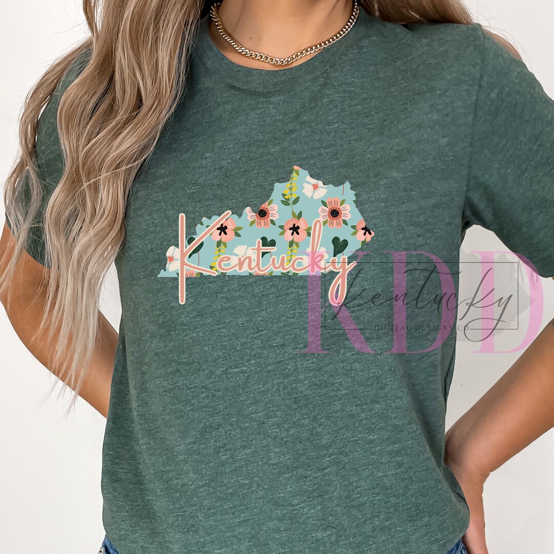 Kentucky Floral, Kentucky Script, KY, PNG Design, Digital Download, DTF ...