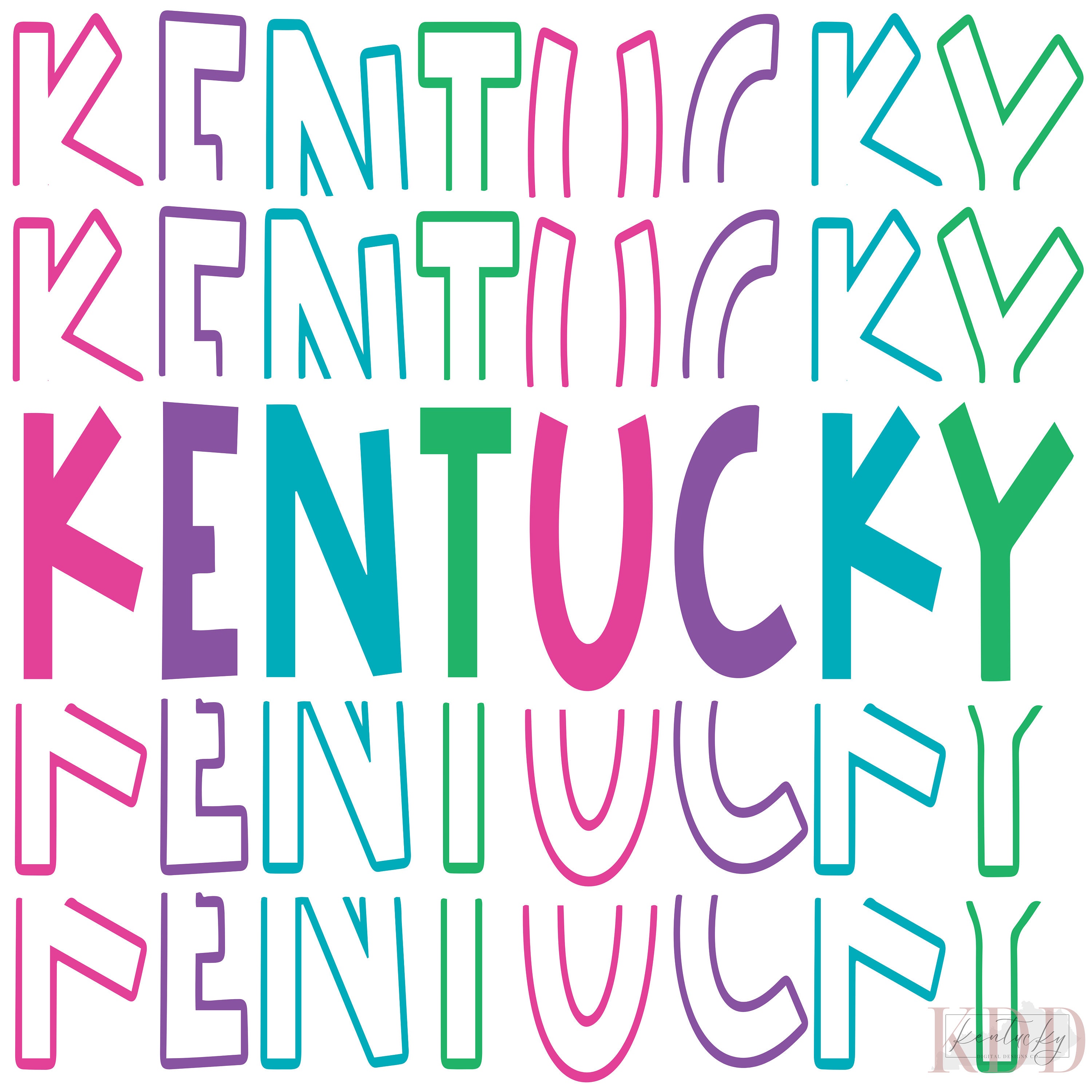 Rainbow Kentucky on Repeat, PNG, PNG Design, Digital Download, DTF - Etsy