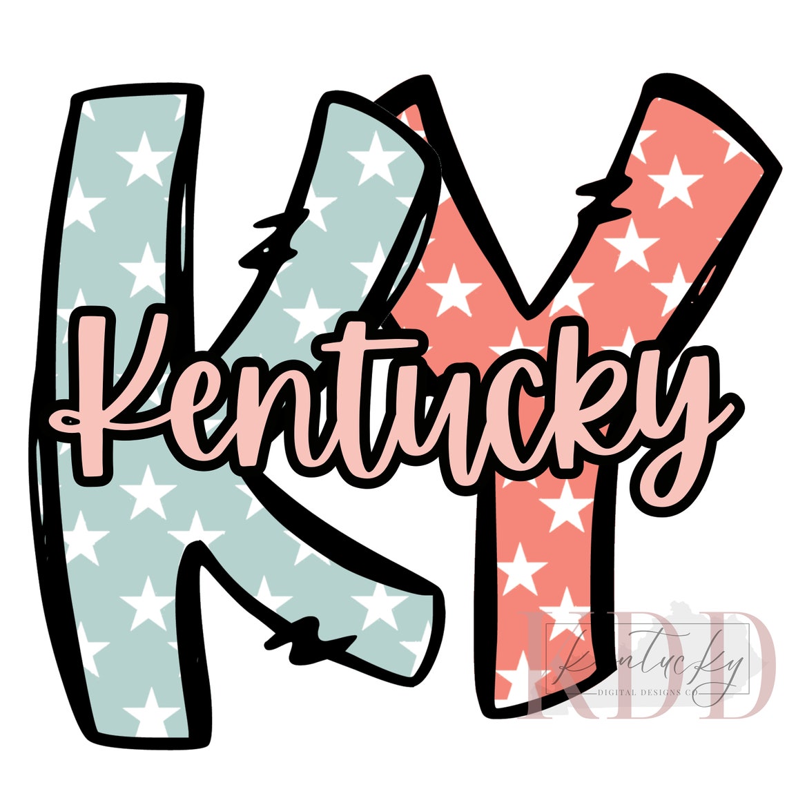 Kentucky Pastel Stars, KY, State Design, PNG, DFT, Sublimation - Etsy