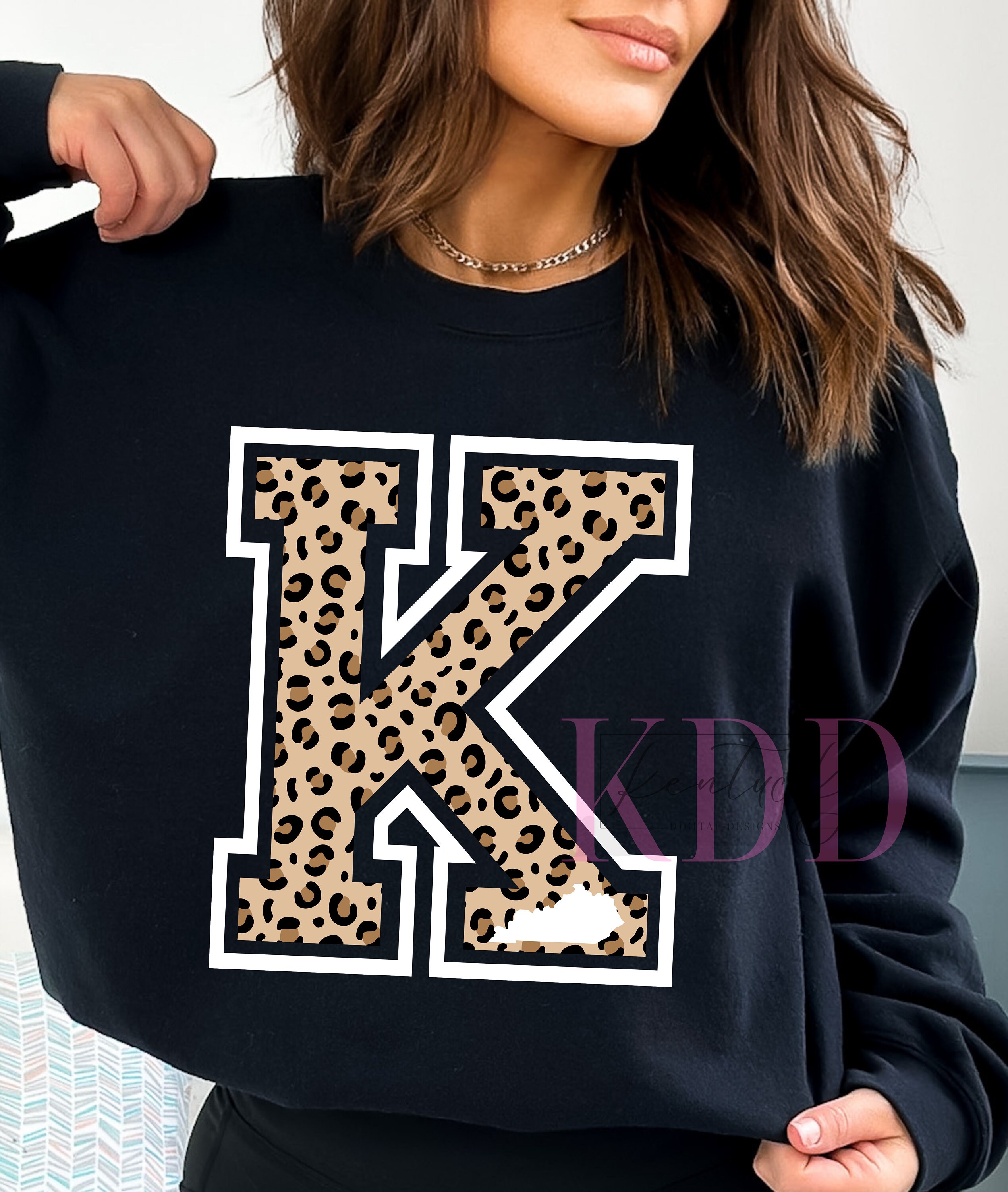 Leopard Kentucky K White Outline, KY, PNG Design, Digital Download, DTF ...