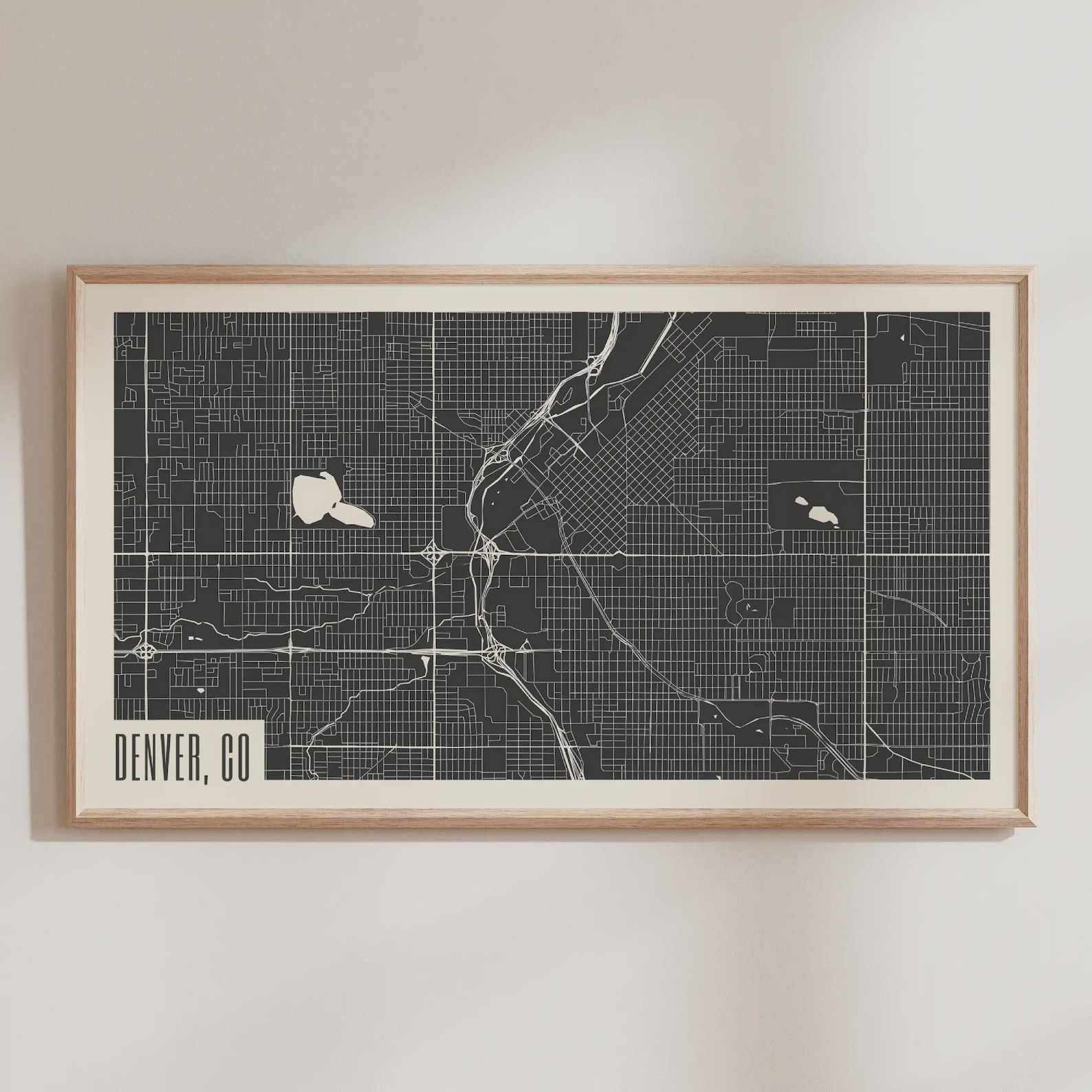 Denver Street Map Frame TV Art, Minimal Denver Art, Samsung TV Art ...