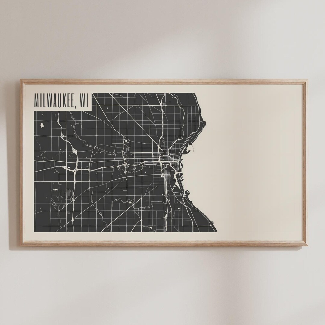 Milwaukee Street Map Art, Minimalist City Decor (digital Download) - Etsy