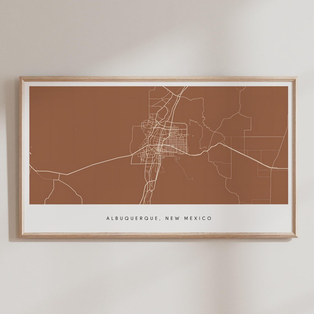 Albuquerque Street Map, Minimalist Samsung Frame TV Art (digital ...