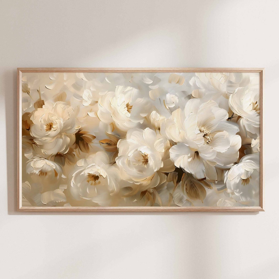 Floral Oil Painting, Vintage Wildflower TV Art (digital Download) - Etsy