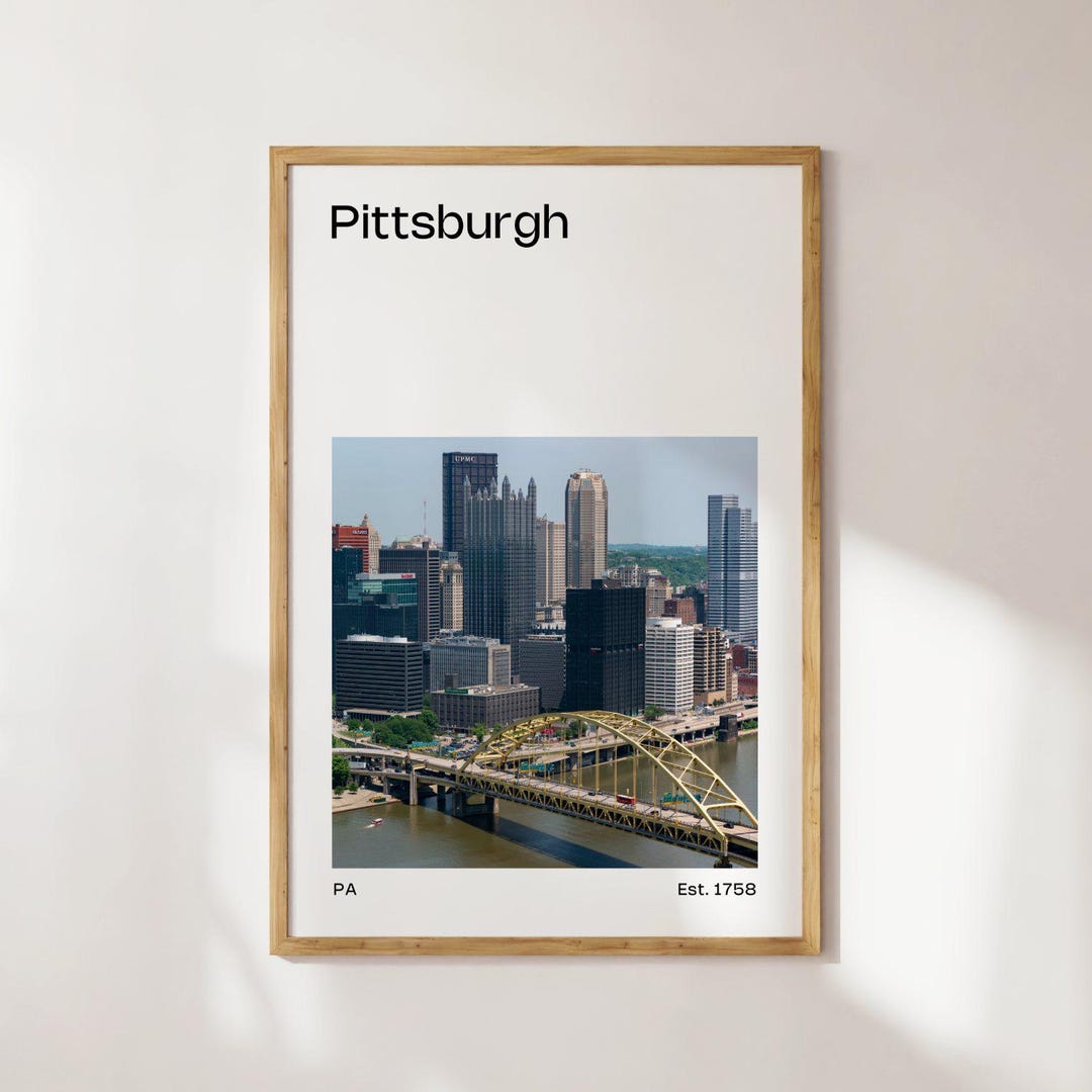 Pittsburgh Mid-century Travel Poster, Pittsburgh Photo Print ...