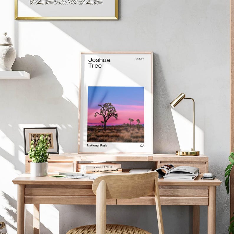 Joshua Tree National Park Travel Poster, Minimalist Photo Print ...