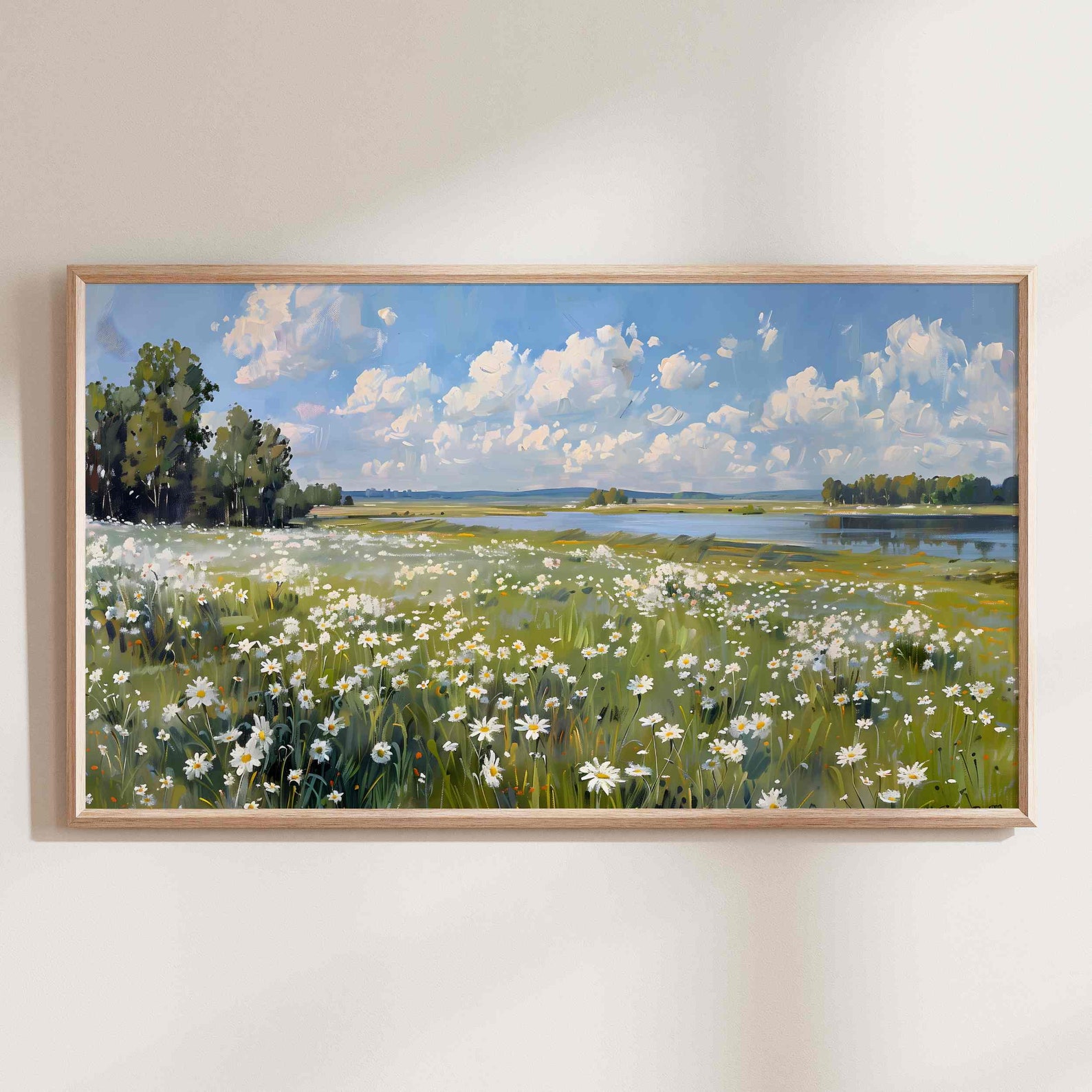 Wildflower Field Landscape Painting, Samsung Frame TV Art (digital ...