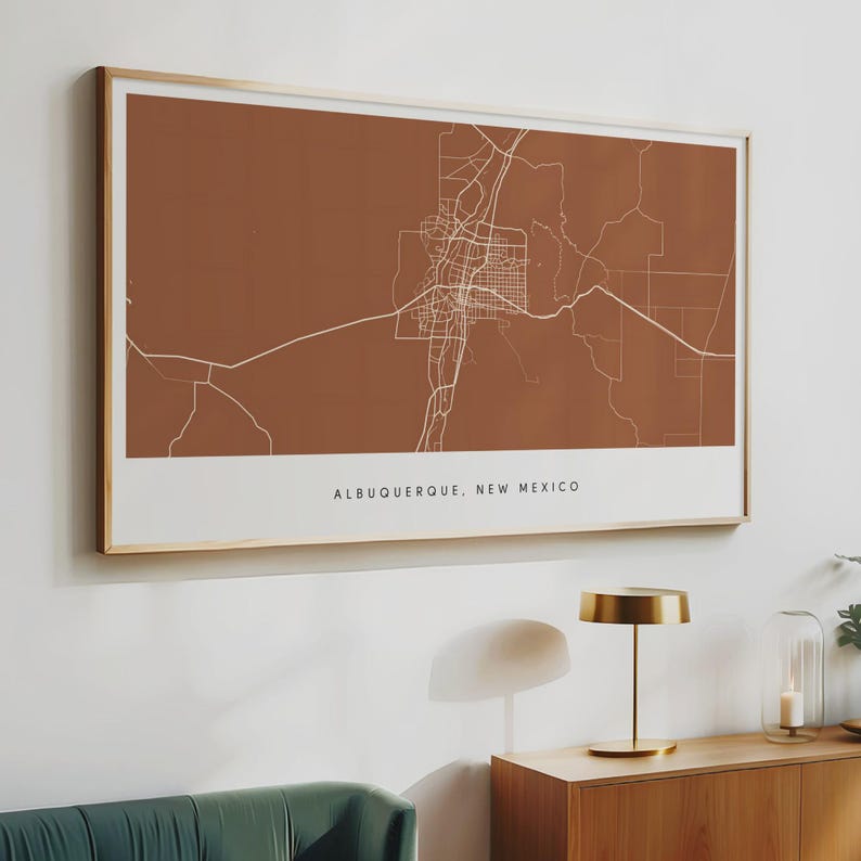 Albuquerque Street Map, Minimalist Samsung Frame TV Art (digital ...