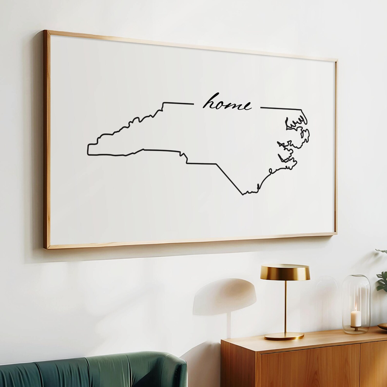 Minimalist North Carolina Home Map Art for Samsung Frame TV (digital ...
