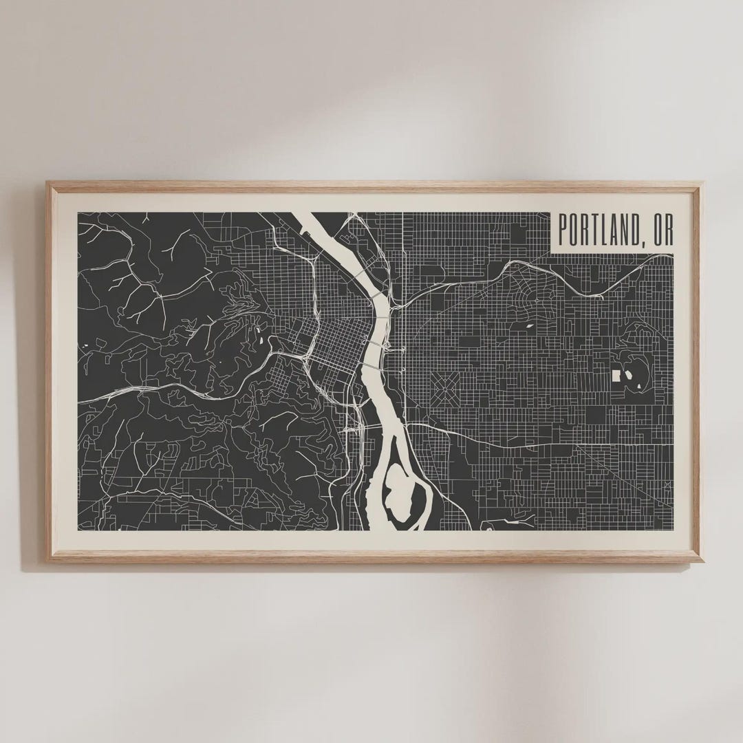 Minimalist Portland Street Map, Samsung Frame TV Art (digital Download ...