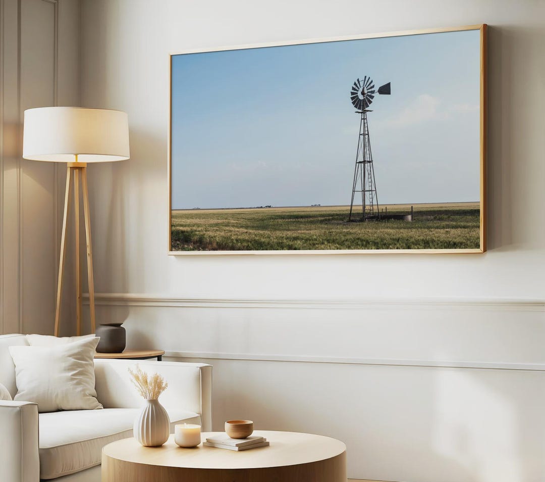 Texas Windmill Landscape Photo for Samsung Frame TV (digital Print) - Etsy