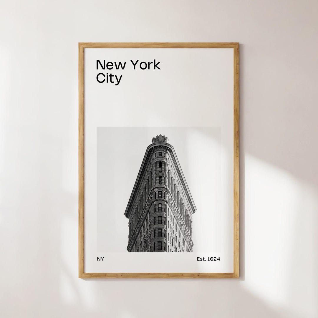 Minimalist Flatiron Building Print, New York City Travel Poster ...
