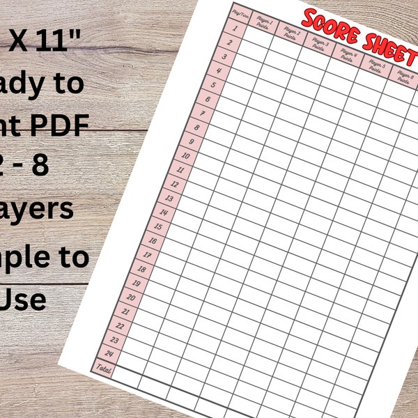 Score Sheets - Etsy