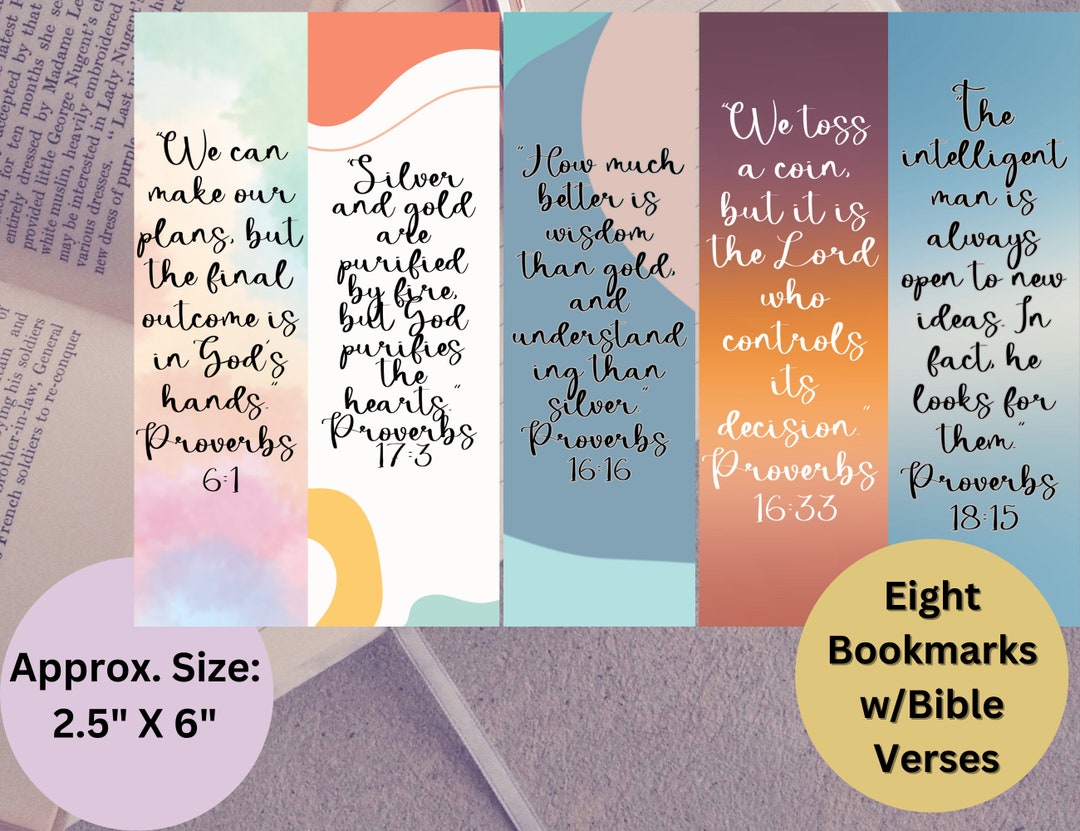 Bible Verse Bookmarks With Attractive Backgrounds, Bookmark PDF ...