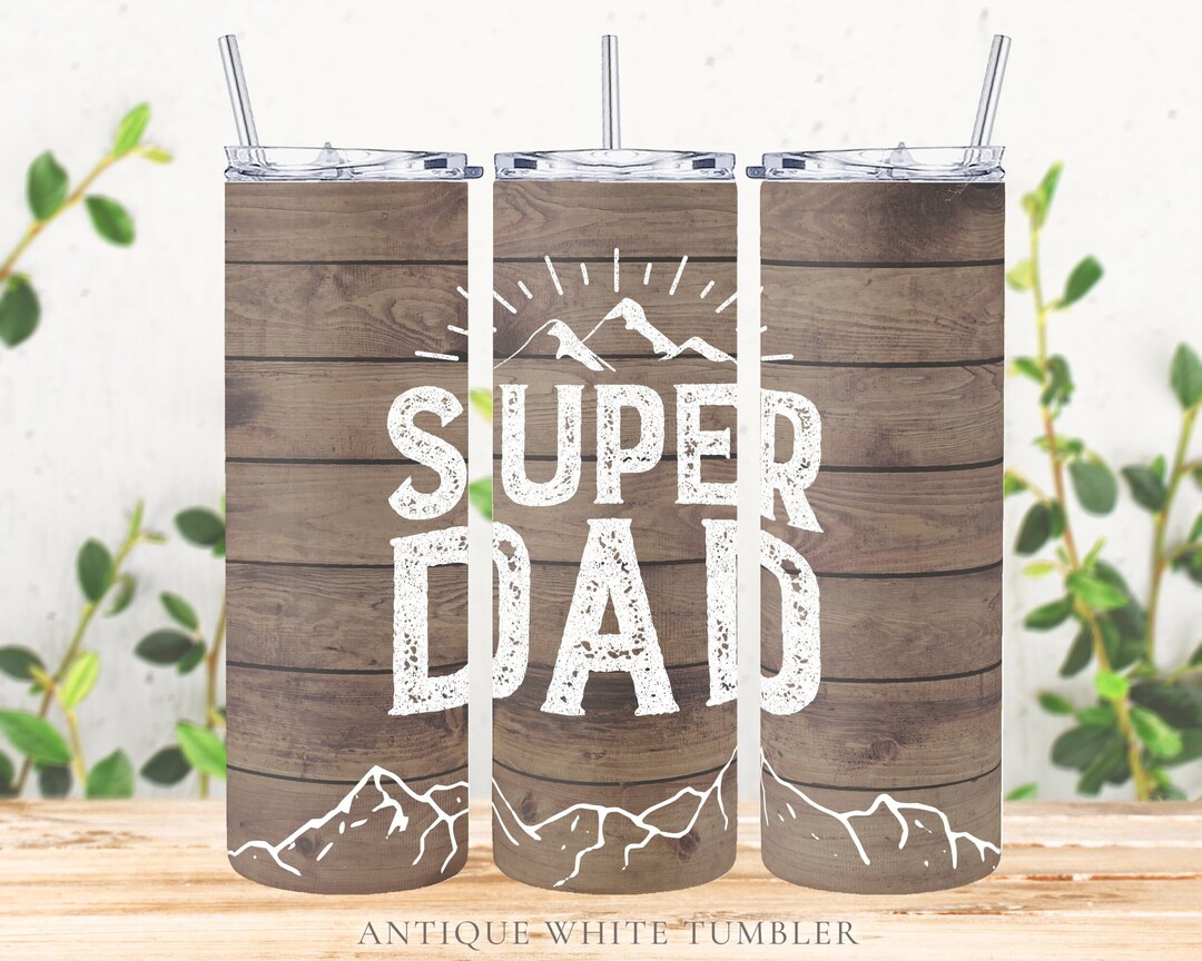 Super Dad Tumbler PNG, 20oz Skinny Tumbler Sublimation Design, Dad Gift ...