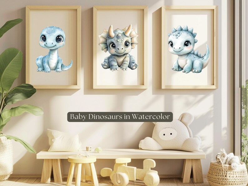 Watercolor Baby Dinosaurs Clip Art, Cute Dinosaur PNG & SVG, Nursery ...