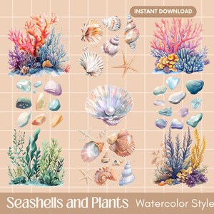 Watercolor Sea Animals Clip Art Under the Sea PNG & Cute Sea Creatures ...