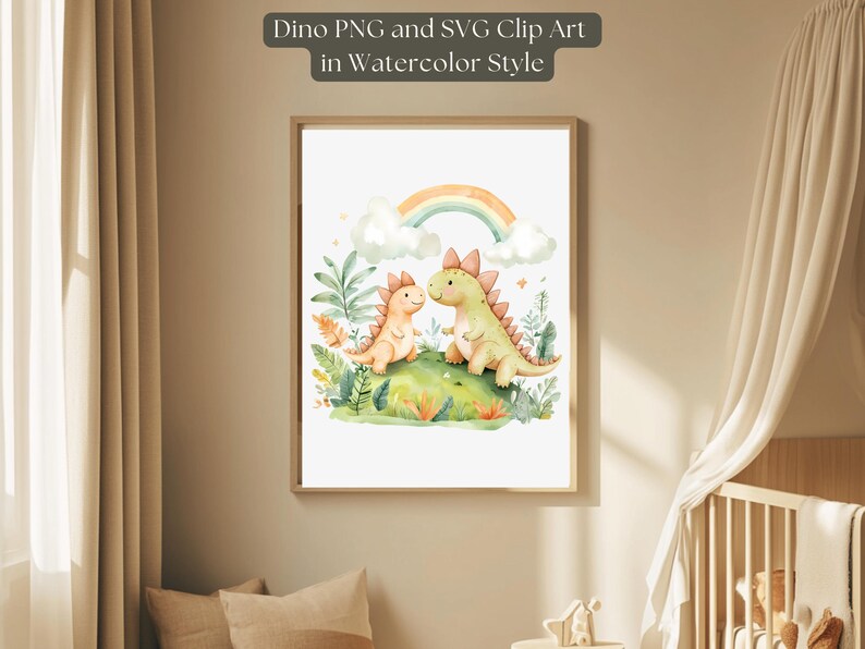 Watercolor Baby Dinosaurs Clip Art, Cute Dinosaur PNG & SVG, Nursery ...