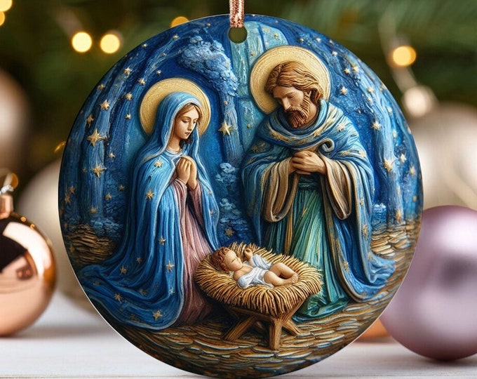Mary and Jesus Christian Christmas Tree Ornament, Christ-centered ...